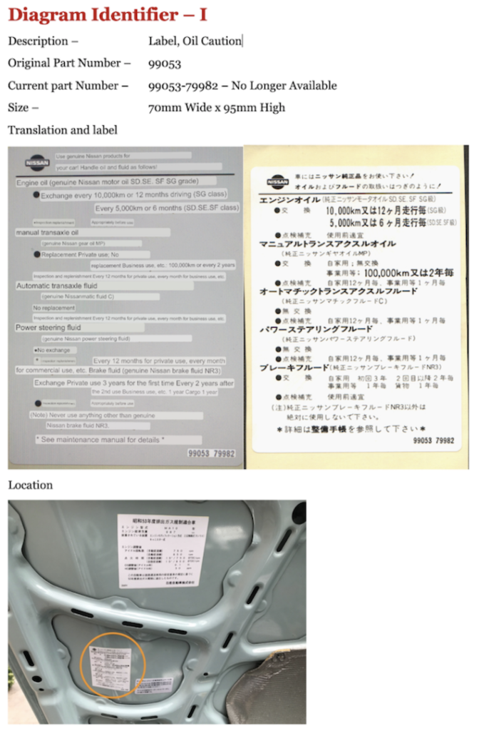 Under Bonnet Engine Information Stickers - Under Bonnet Engine ...