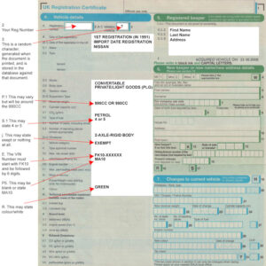 V5C Log Book (Registration Certificate UK Only) - V5C Log Book ...